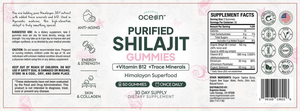 natural shilajit gummies with vitamin B12