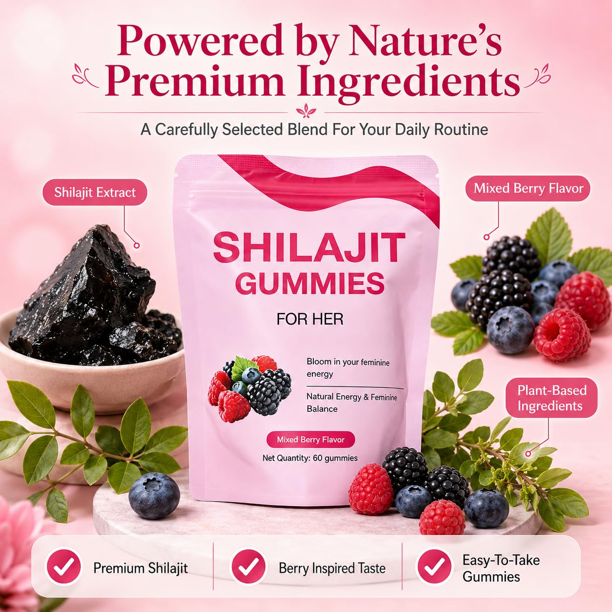 Natural Shilajit supplement for vitality