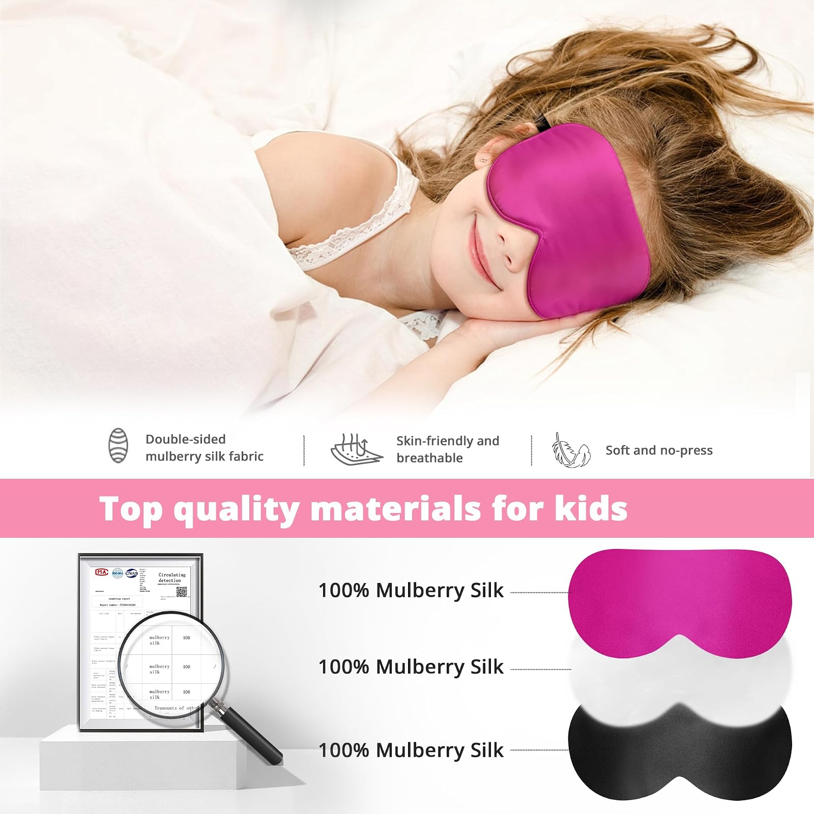natural silk eye cover for children