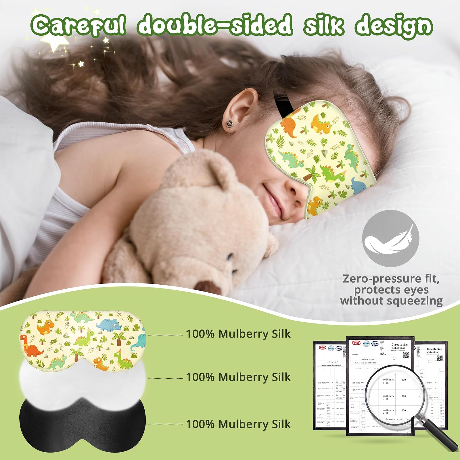 natural silk eye cover for children