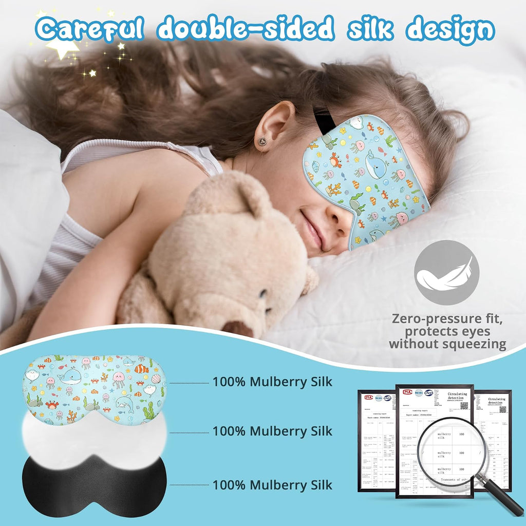 natural silk eye cover for kids