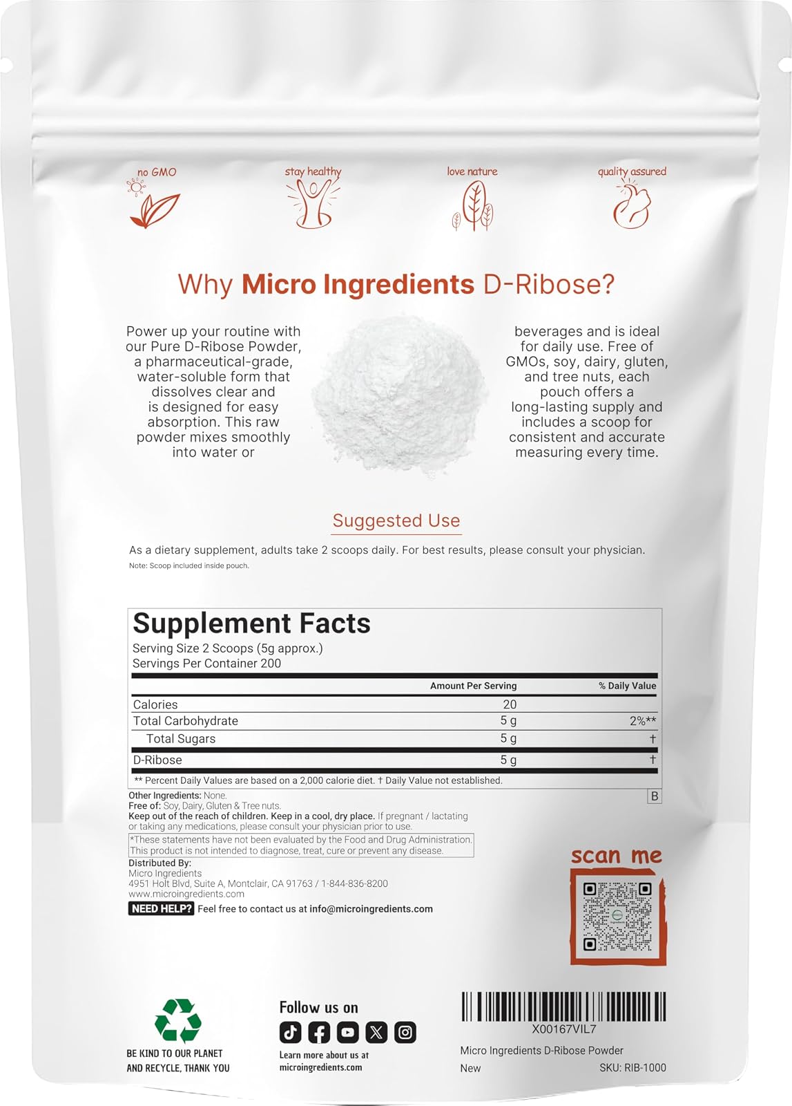 Natural simple sugar for endurance
