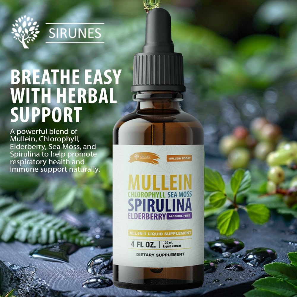 Natural SIRUNES Mullein extract for soothing throat