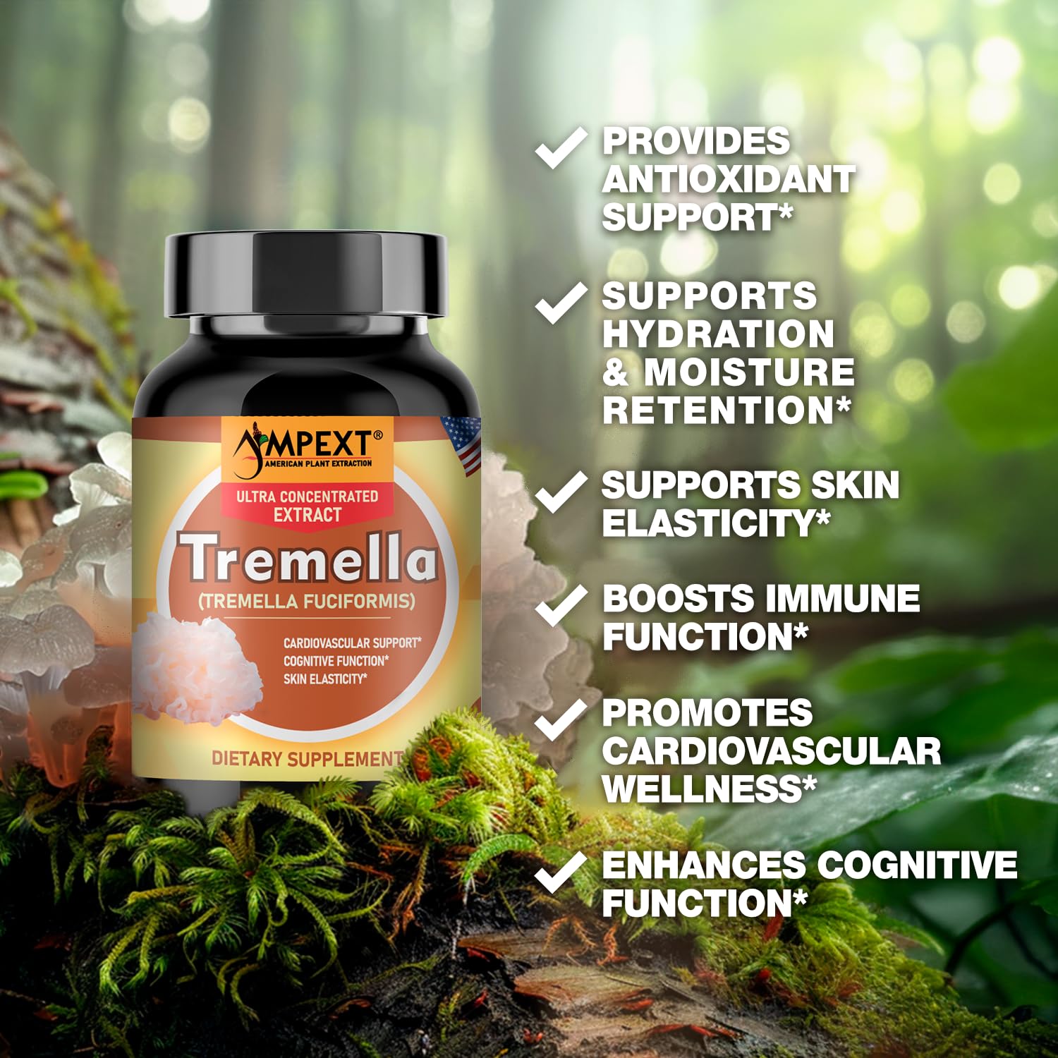 Natural skin hydration with mushrooms