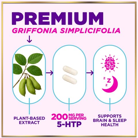 Natural sleep aid 5-HTP supplement