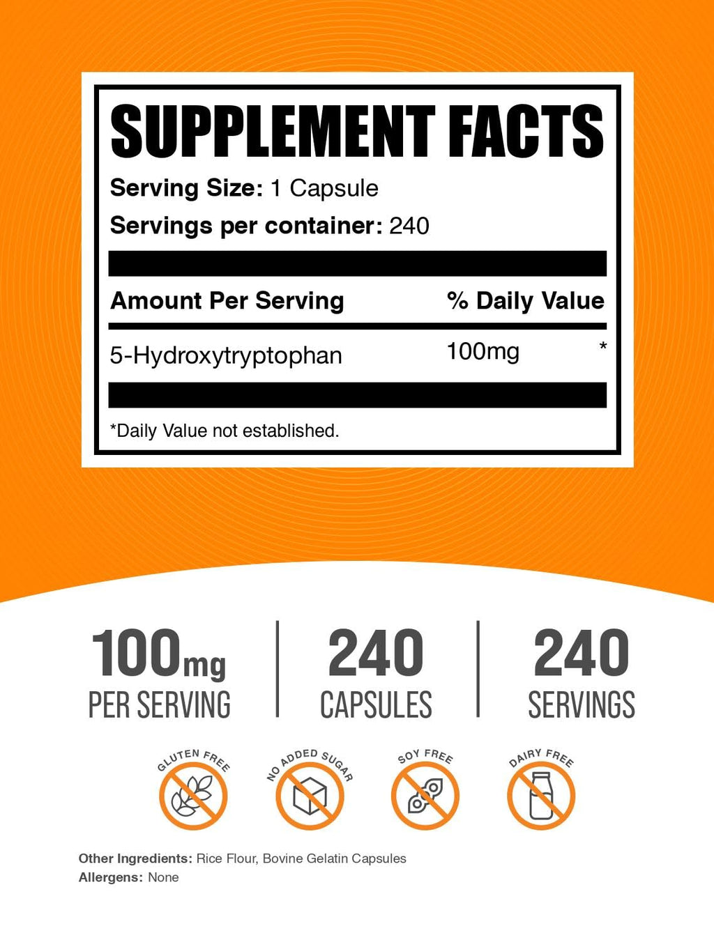 Natural sleep aid 5-HTP supplement