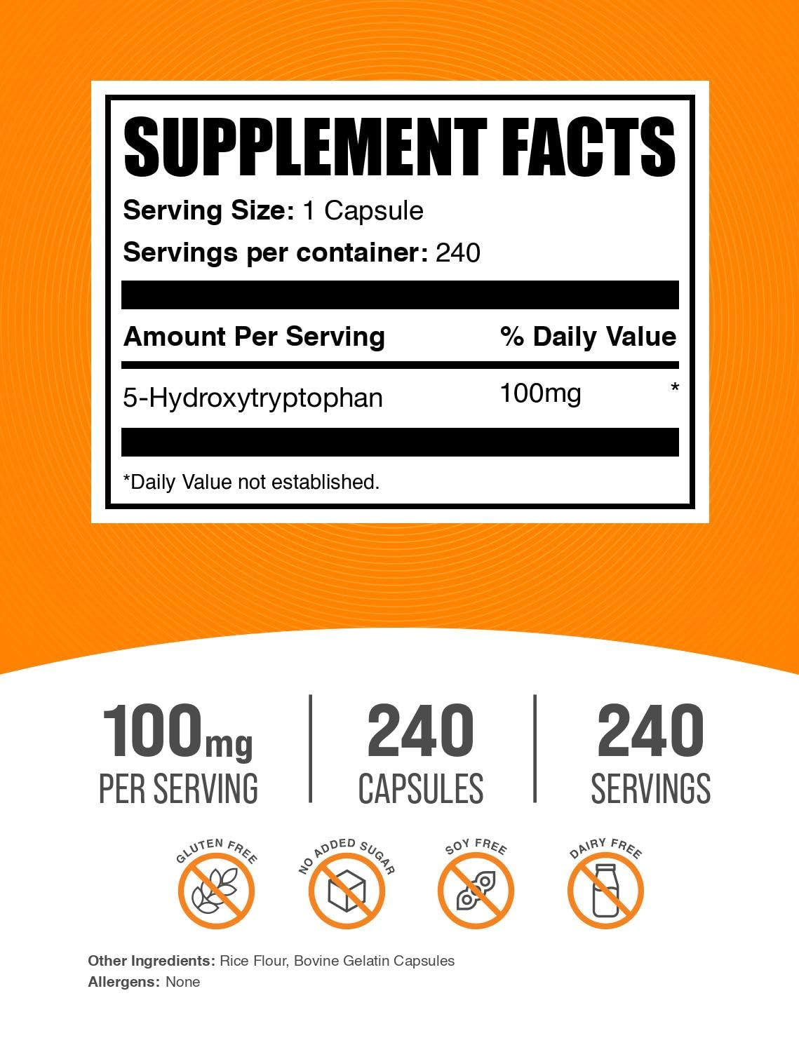 Natural sleep aid 5-HTP supplement