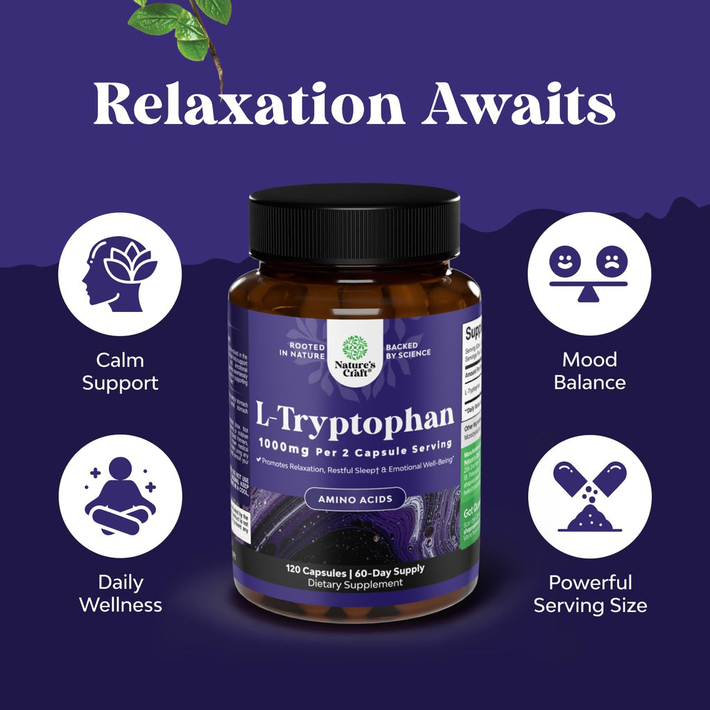 natural sleep aid L-Tryptophan capsules