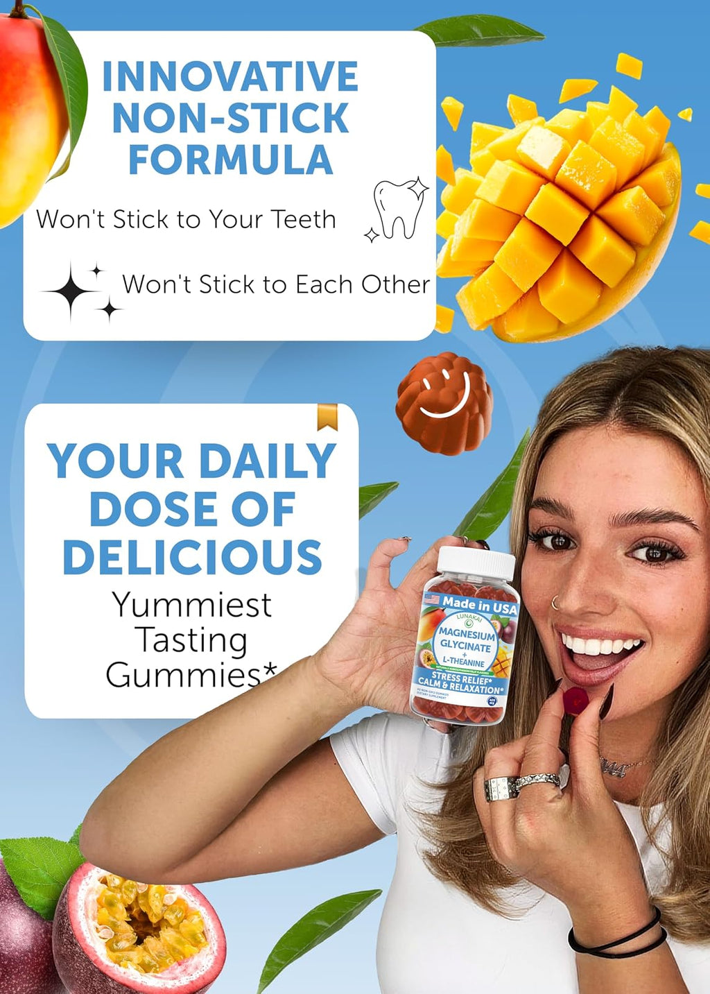 Natural sleep aid magnesium gummies Lunakai