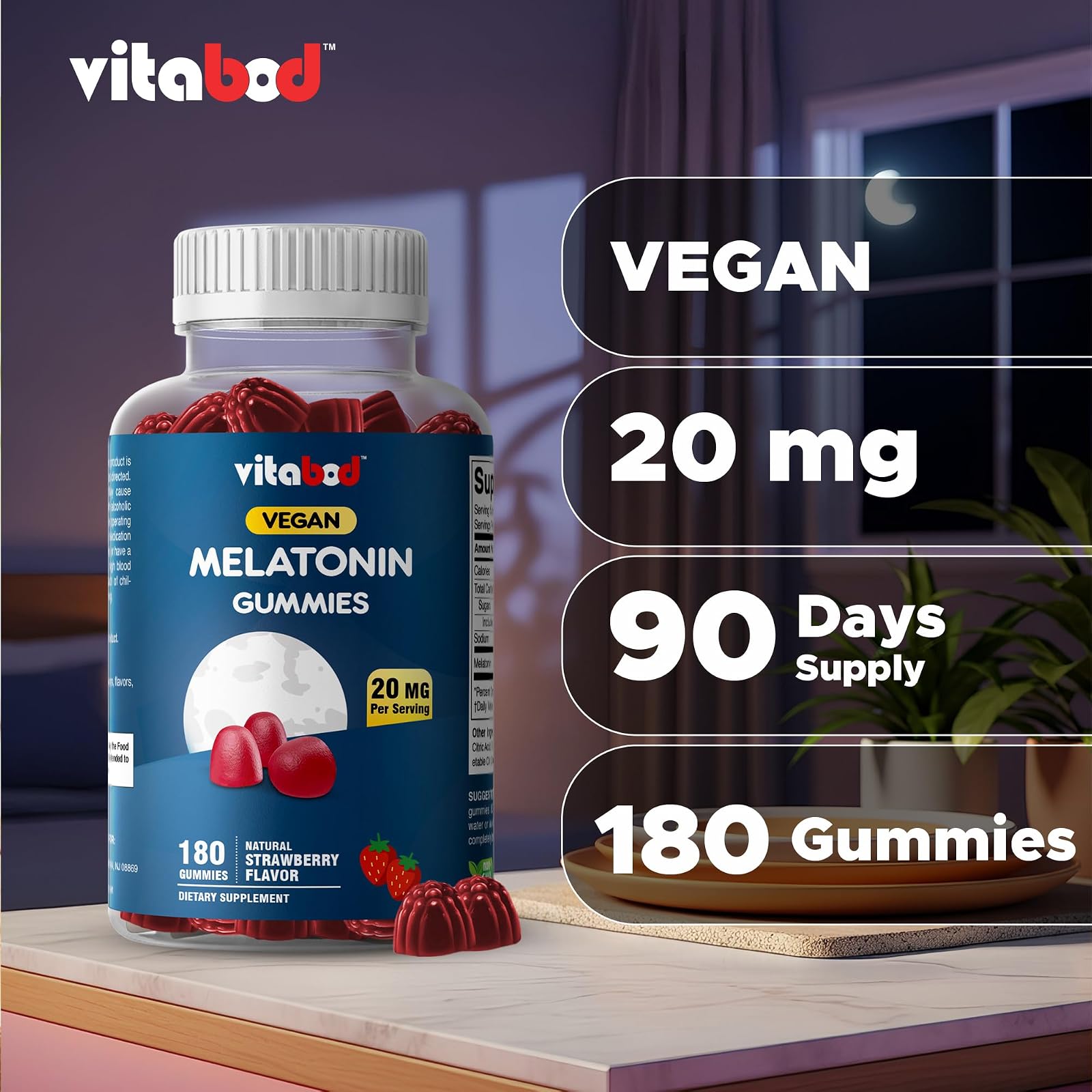 natural sleep aid melatonin 180 count