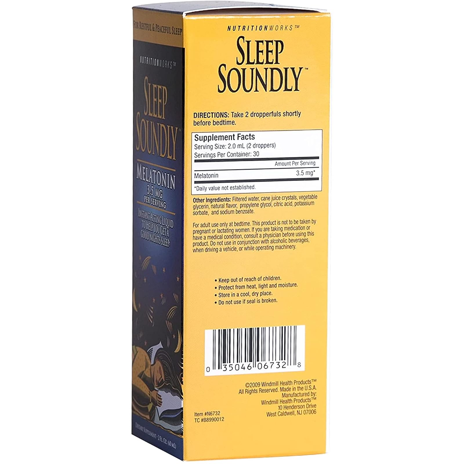 Natural sleep aid melatonin 2 oz bottles