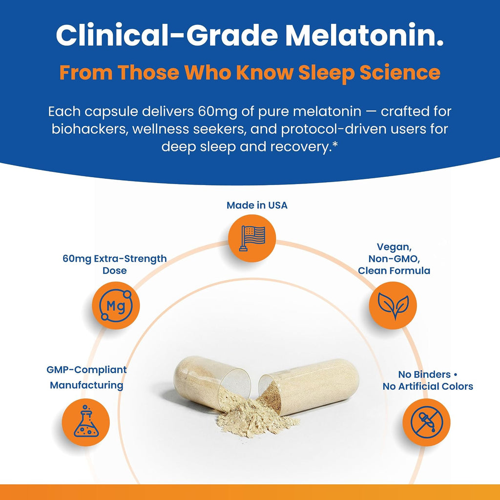 Natural sleep aid melatonin 60 mg