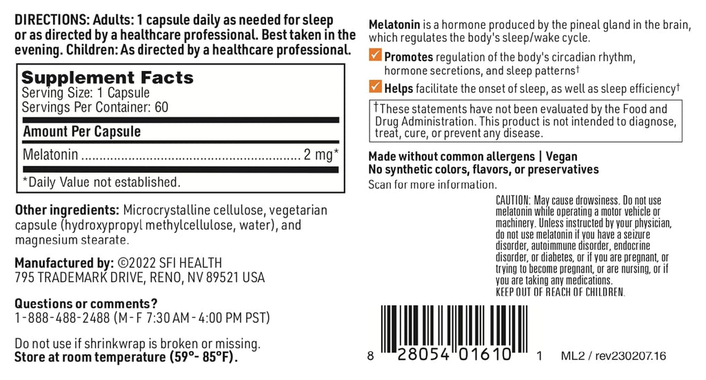 Natural sleep aid melatonin capsules