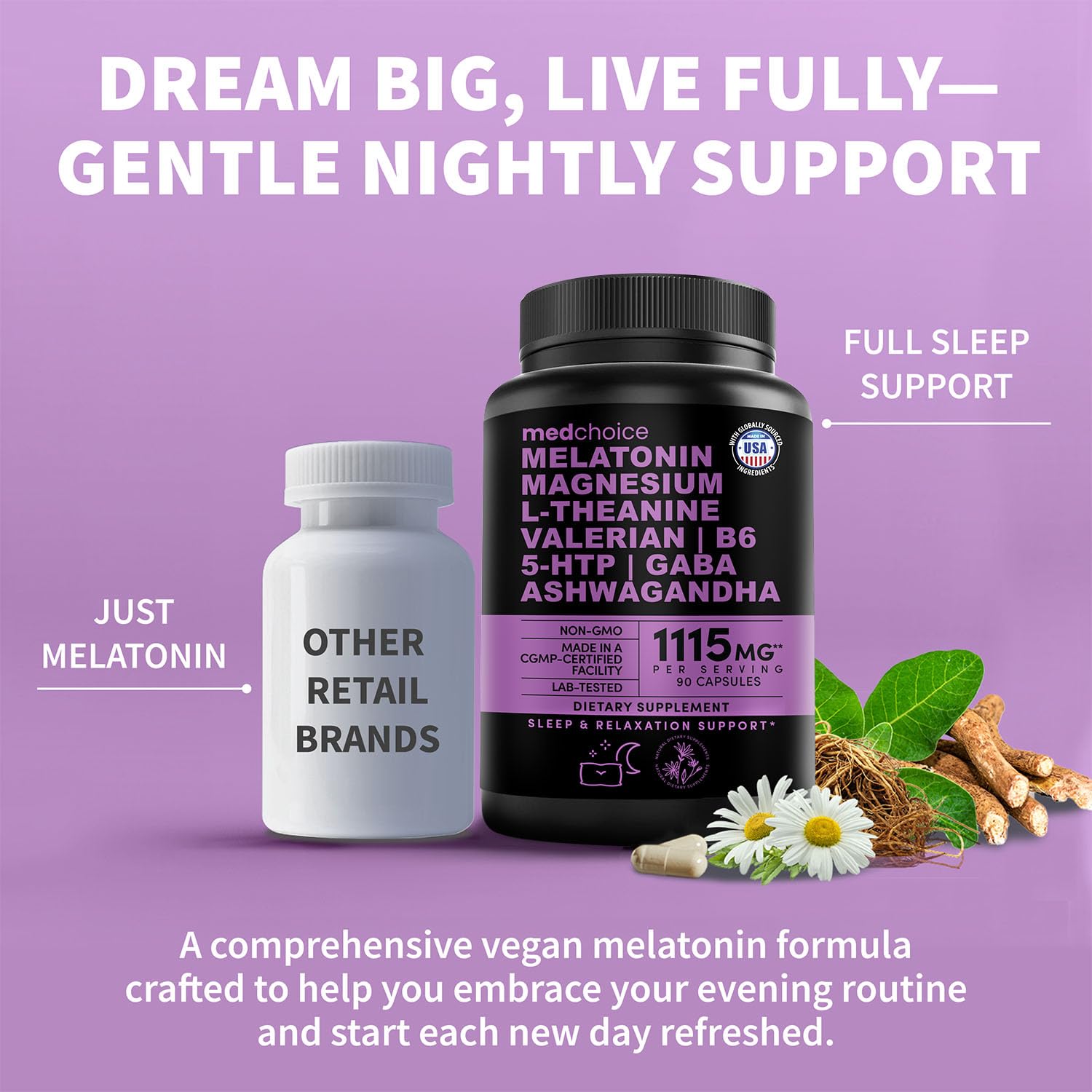 natural sleep aid melatonin supplement