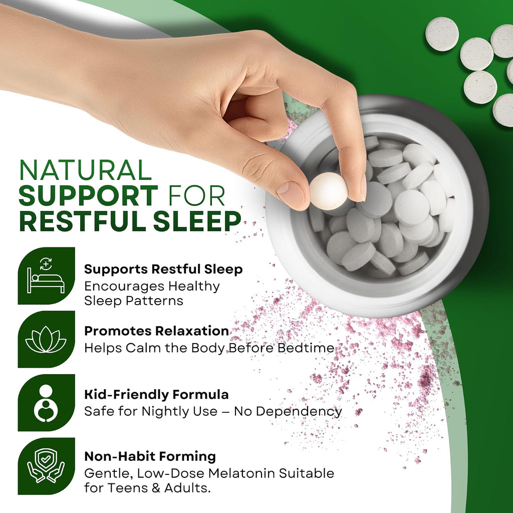 Natural sleep aid melatonin tablets