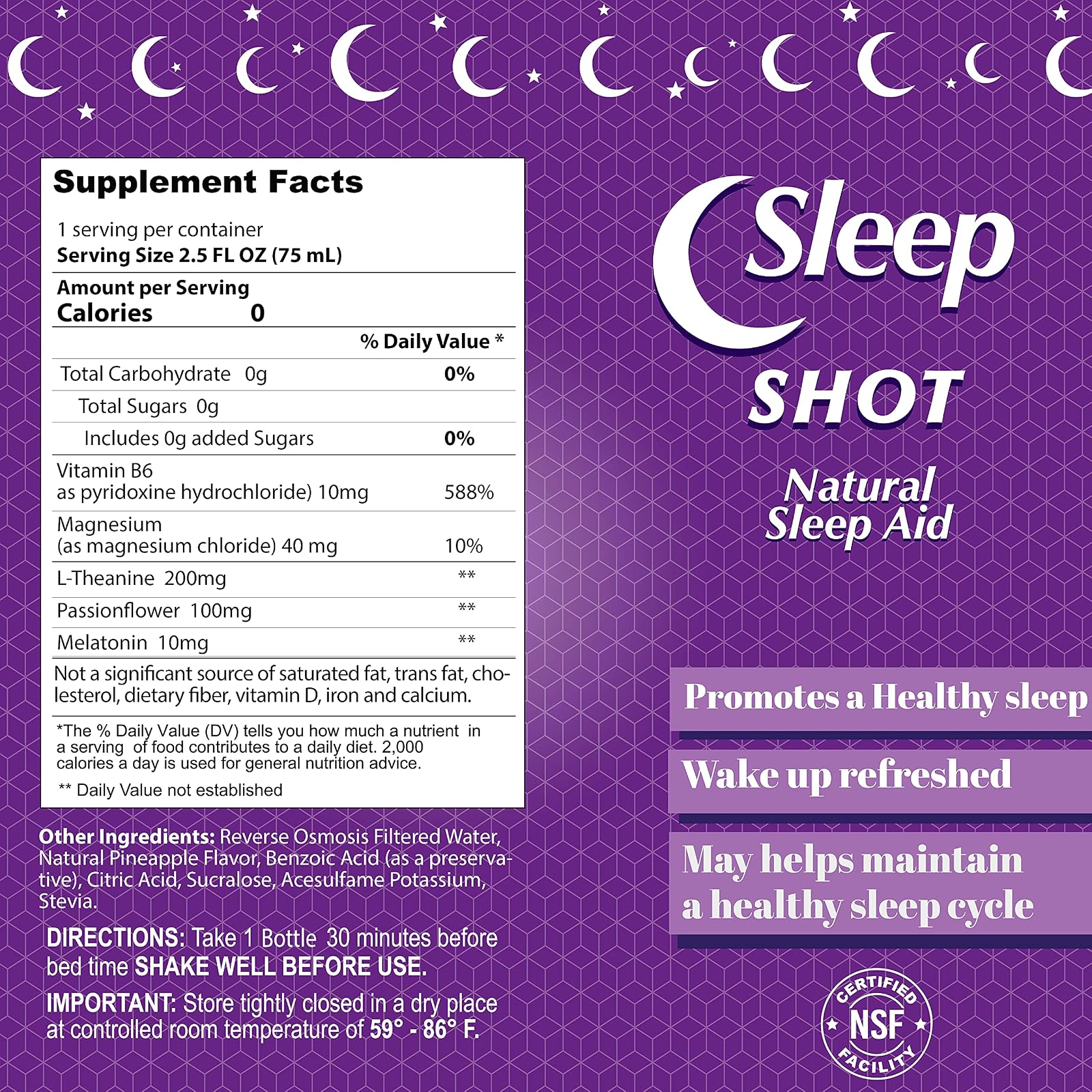 Natural sleep aid with 10 mg melatonin