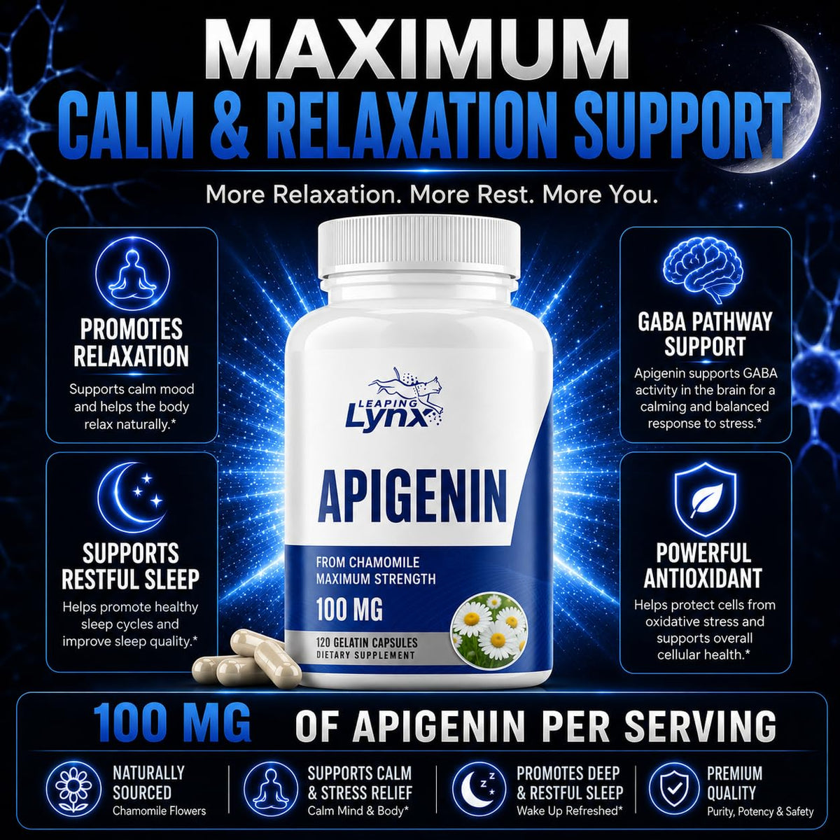 natural sleep aid with apigenin 100 mg