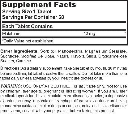 Natural sleep aid with melatonin