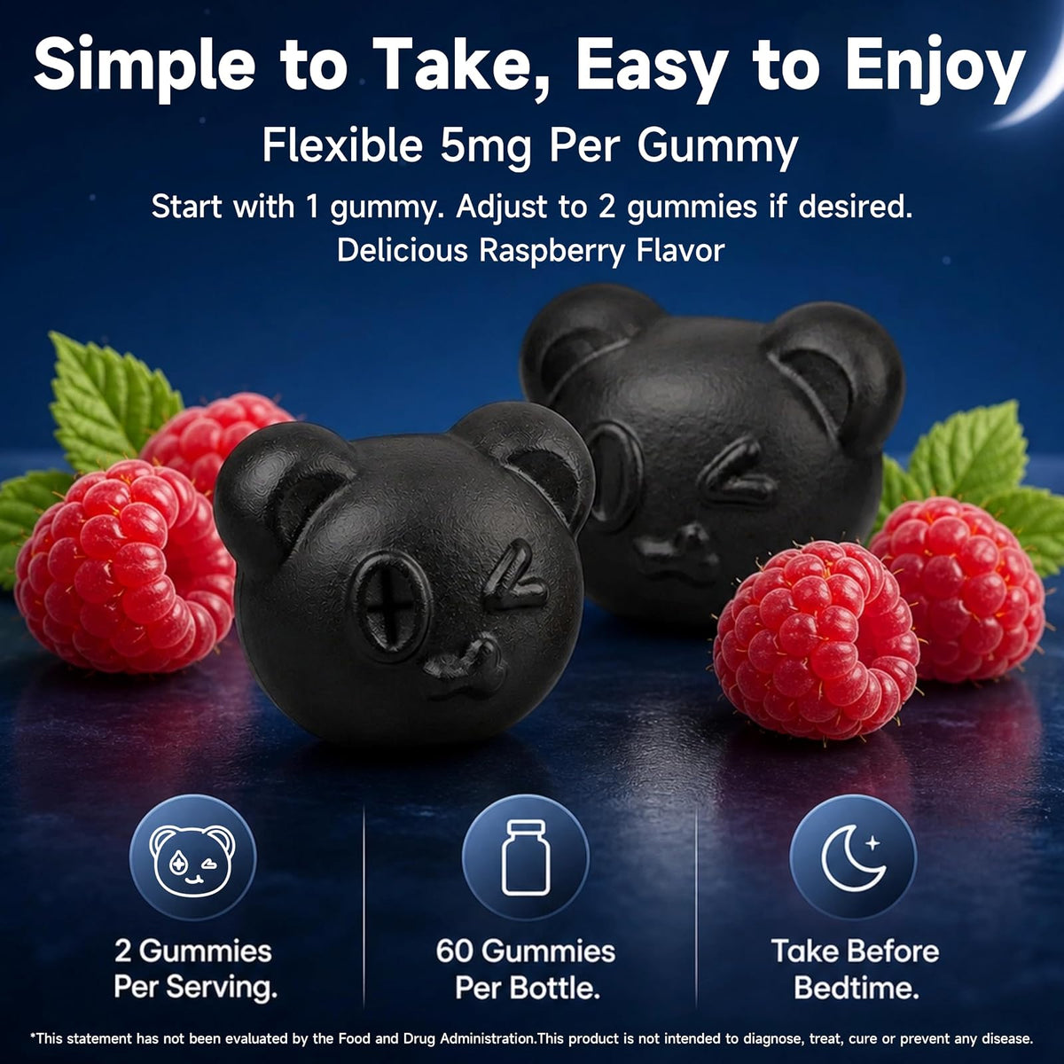 Natural sleep aid with raspberry taste