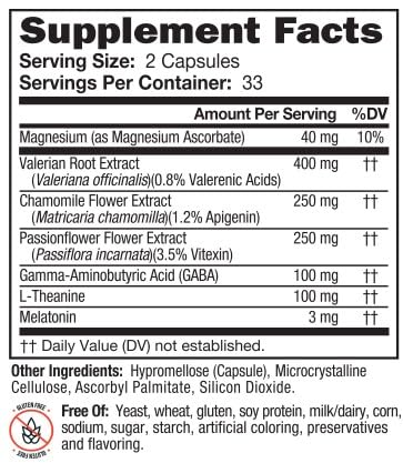 Natural sleep support blended vitamin supplements
