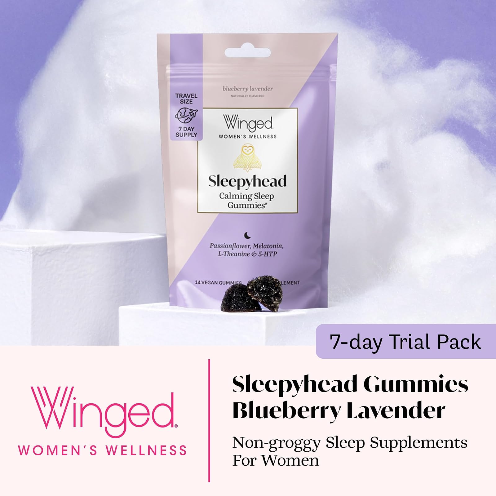 natural sleep support gummies by Winged Wellness