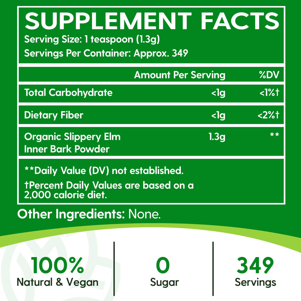 natural slippery elm powder supplement