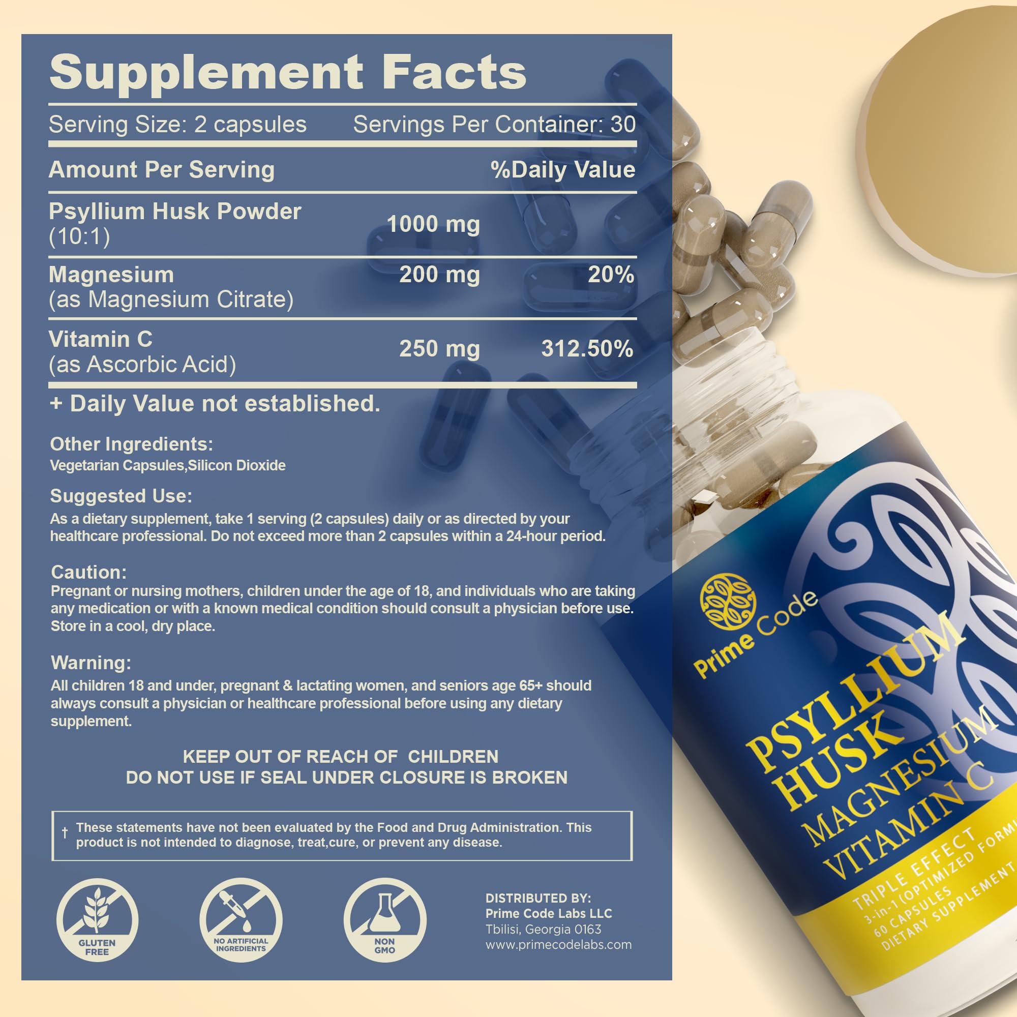 Natural source of dietary fiber psyllium