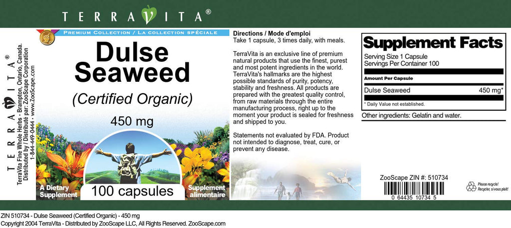 Natural source of vitamins dulse seaweed