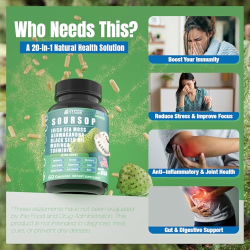 Natural Soursop Graviola capsules for wellness