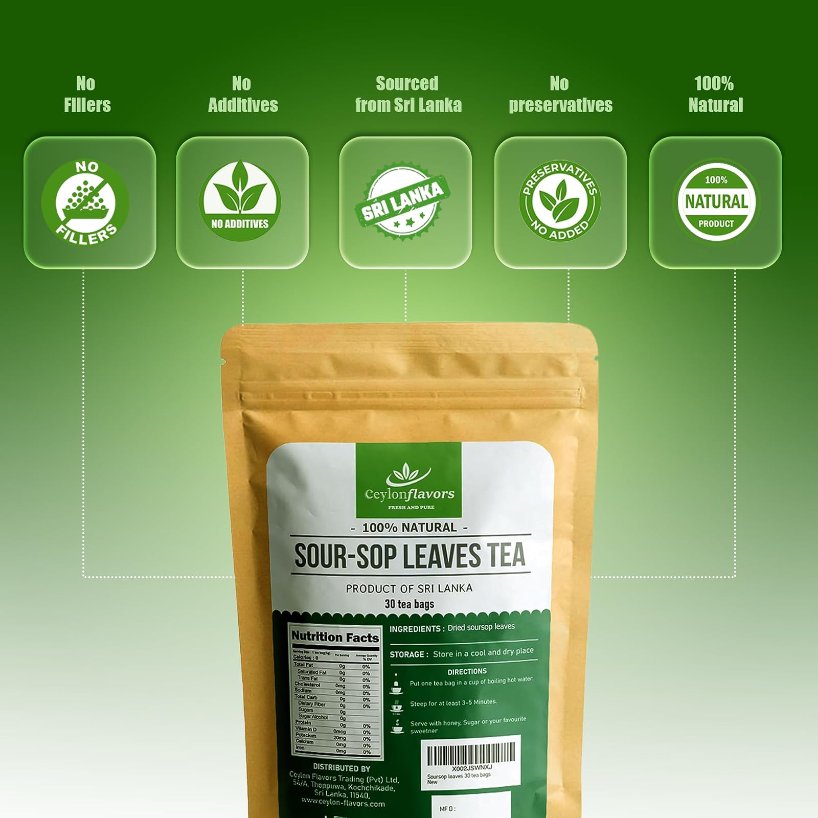 Natural soursop tea for health