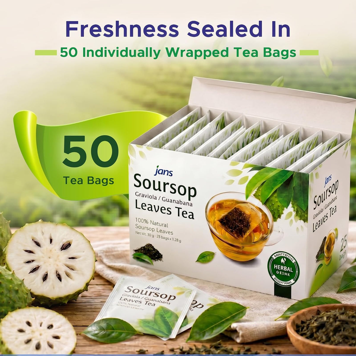 Natural soursop tea for relaxation