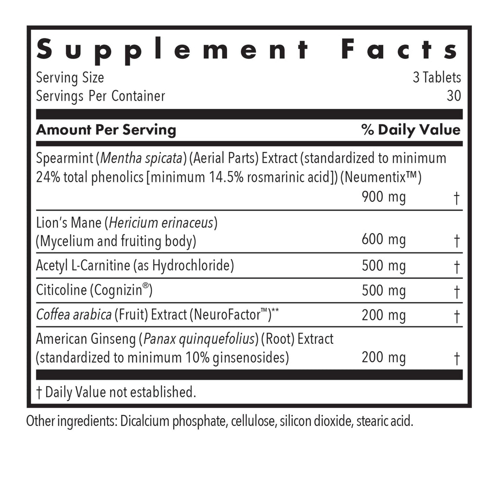 natural spearmint flavour nootropic tablets