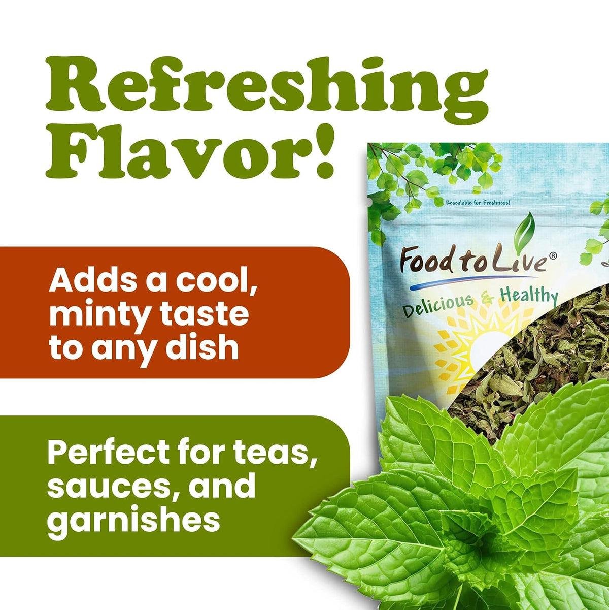 natural spearmint leaves for baking