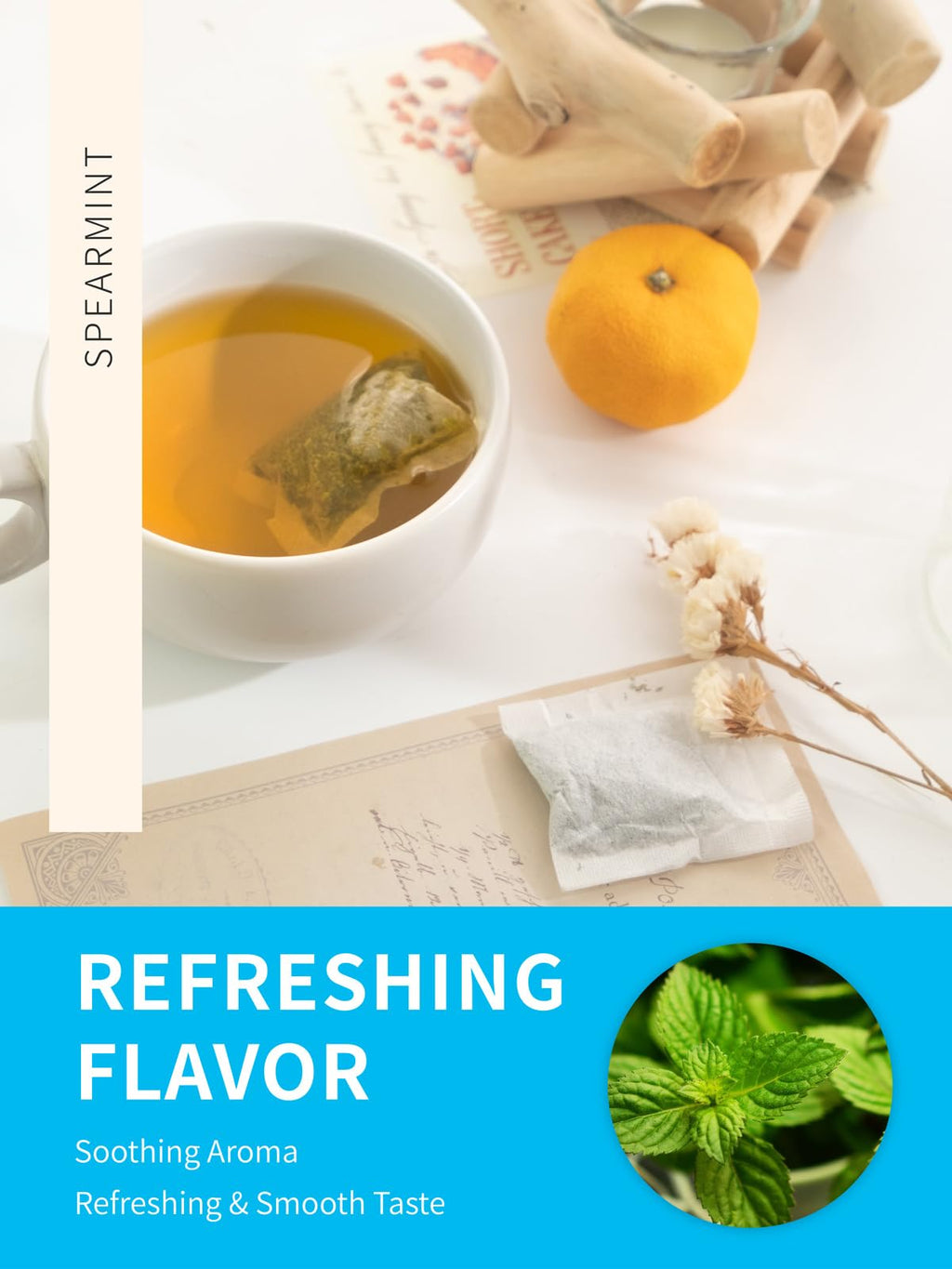 natural spearmint leaves for relaxation