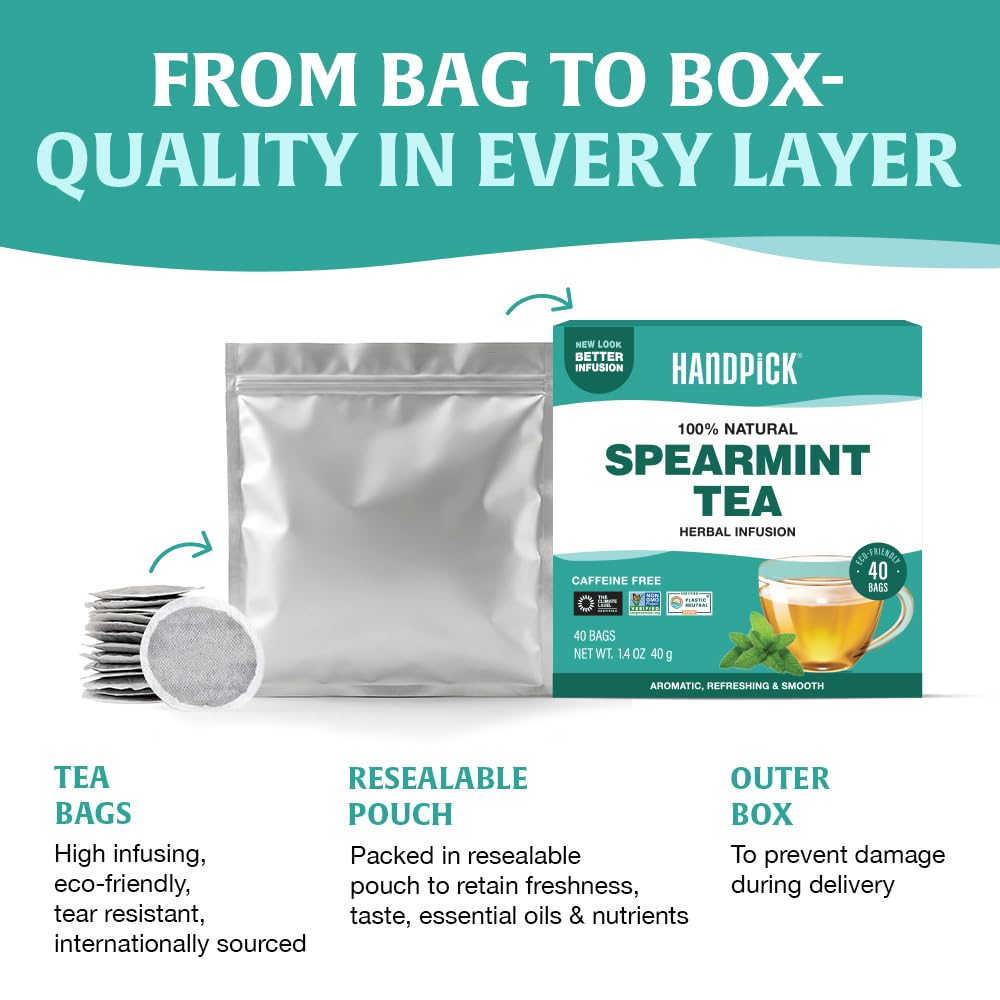 natural spearmint tea bags for energy