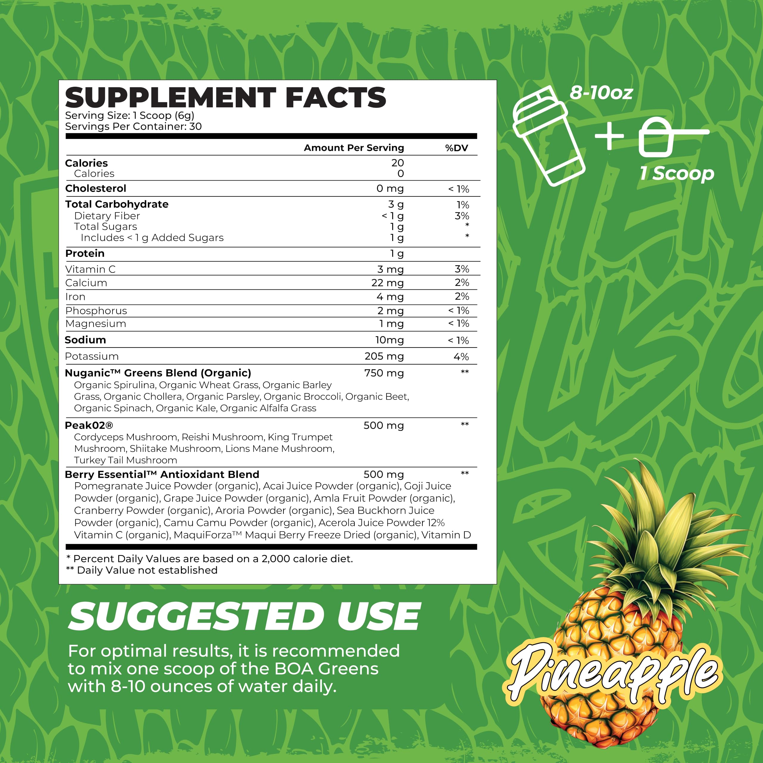 natural spirulina blend with fruits