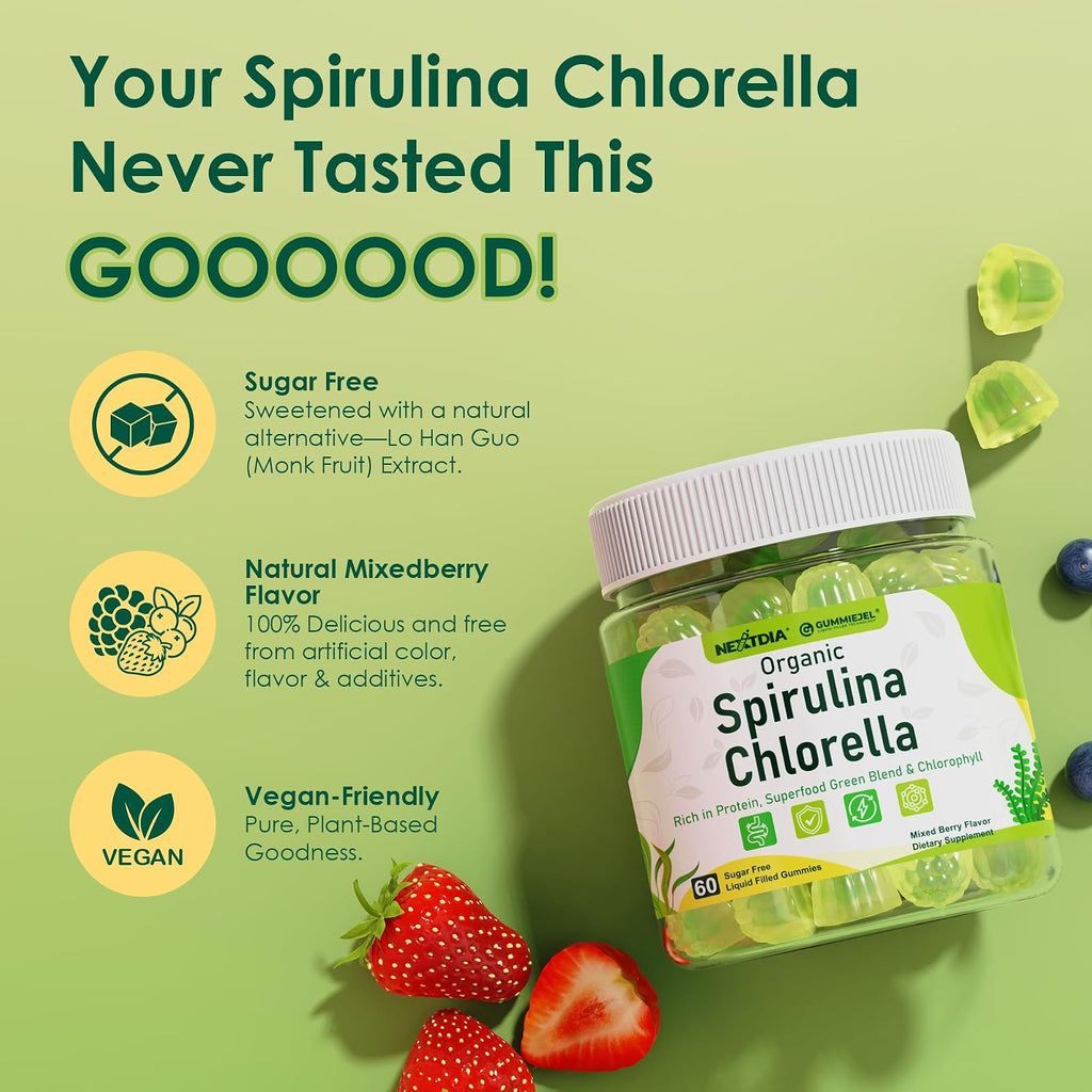 natural spirulina chlorella gummies for detox