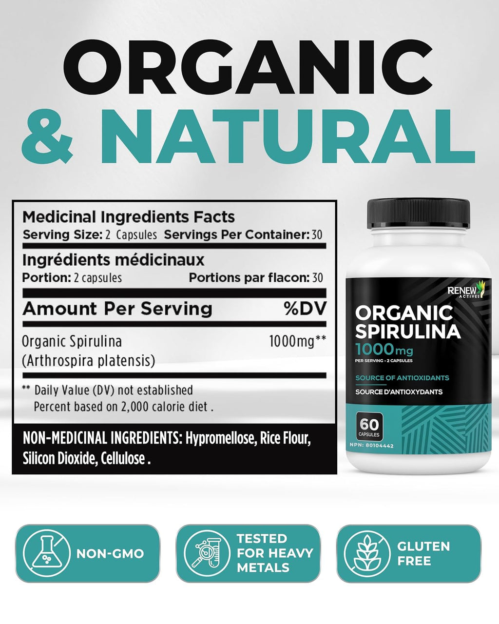Natural spirulina for healthy lifestyle