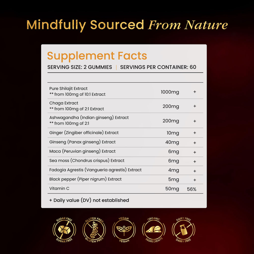 natural stamina support shilajit gummies