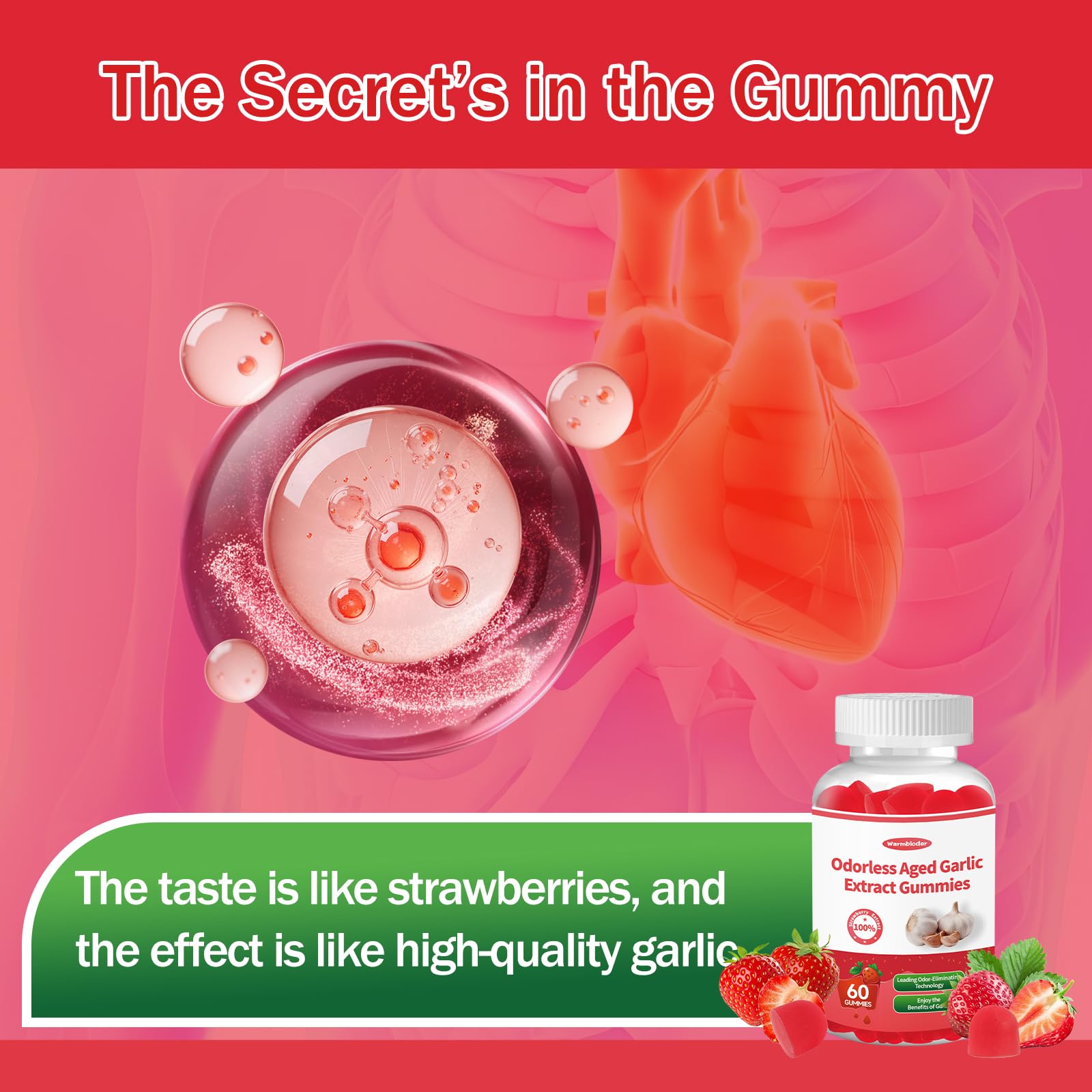 natural strawberry flavour garlic supplement