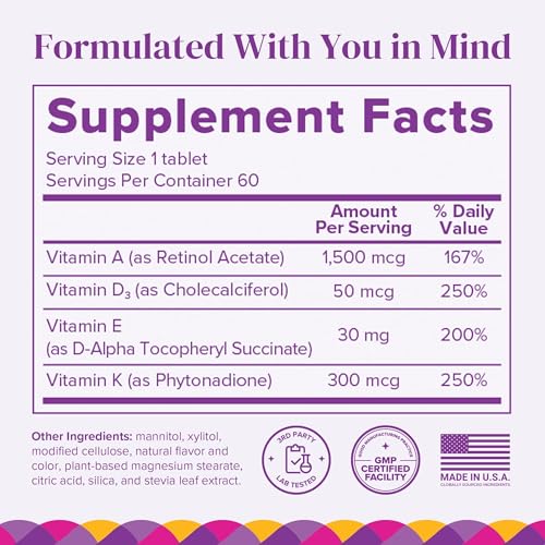 Natural strawberry flavour vitamin tablets