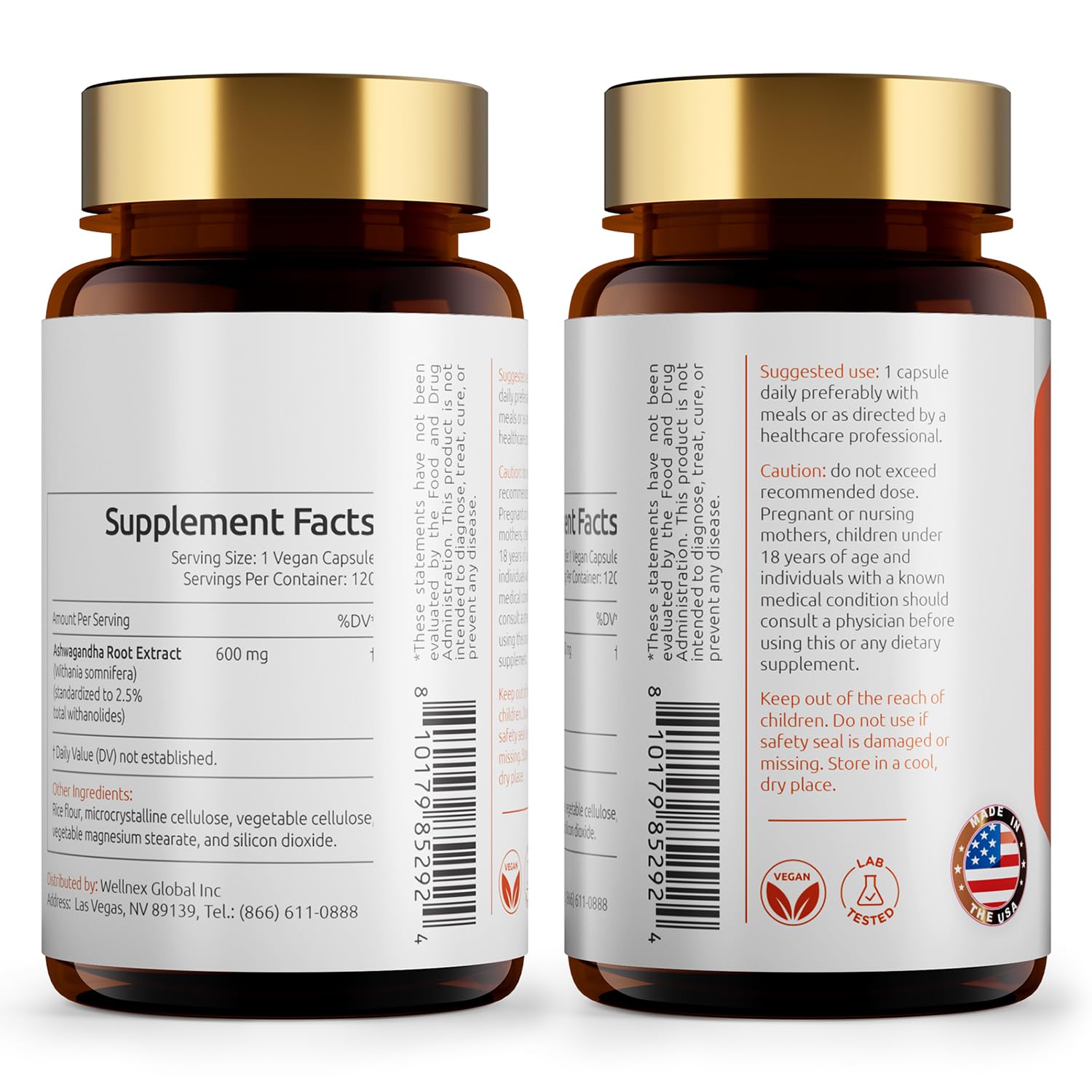 Natural stress relief Ashwagandha capsules