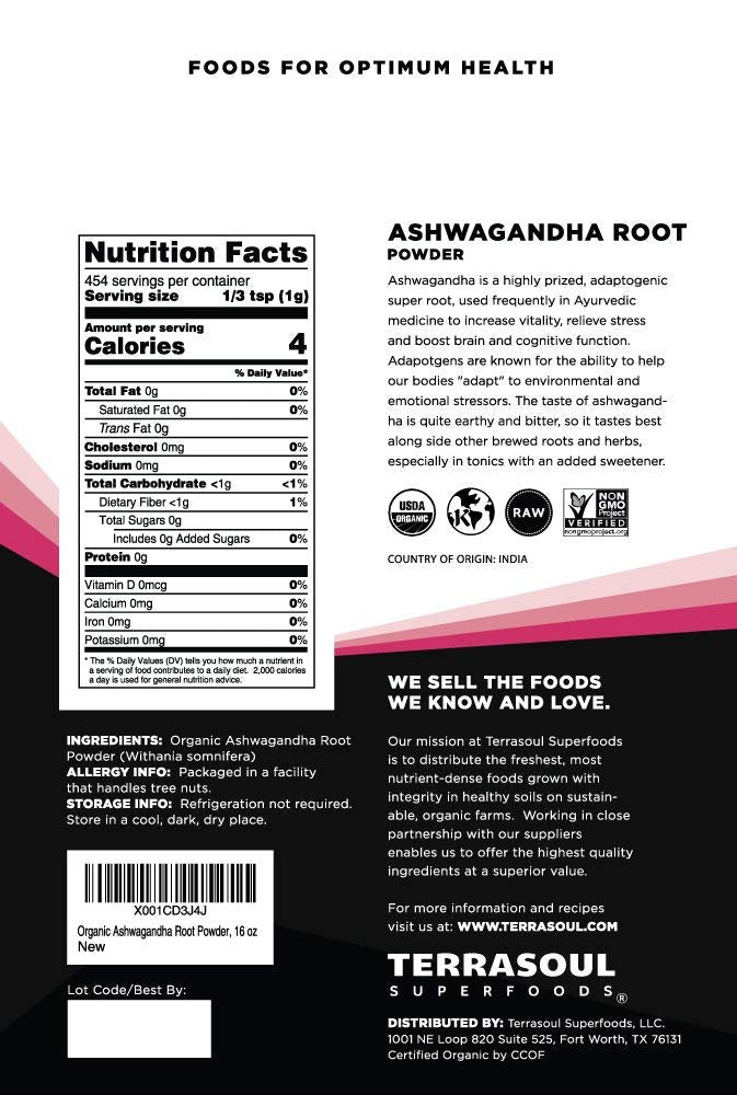 natural stress relief ashwagandha powder