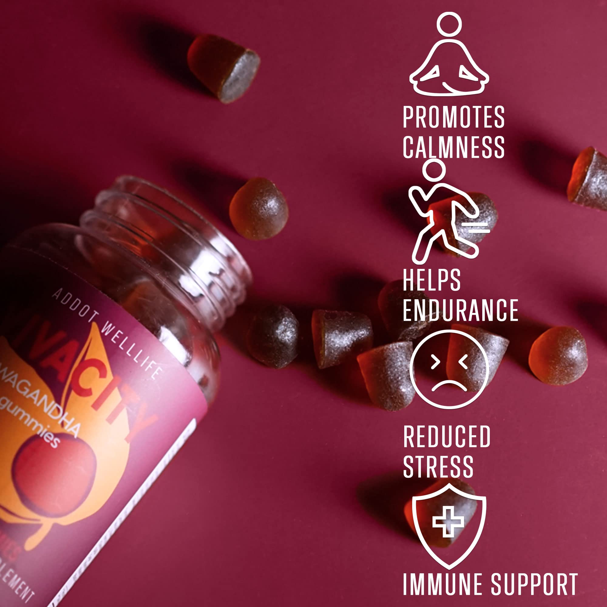 Natural stress relief gummies with turmeric