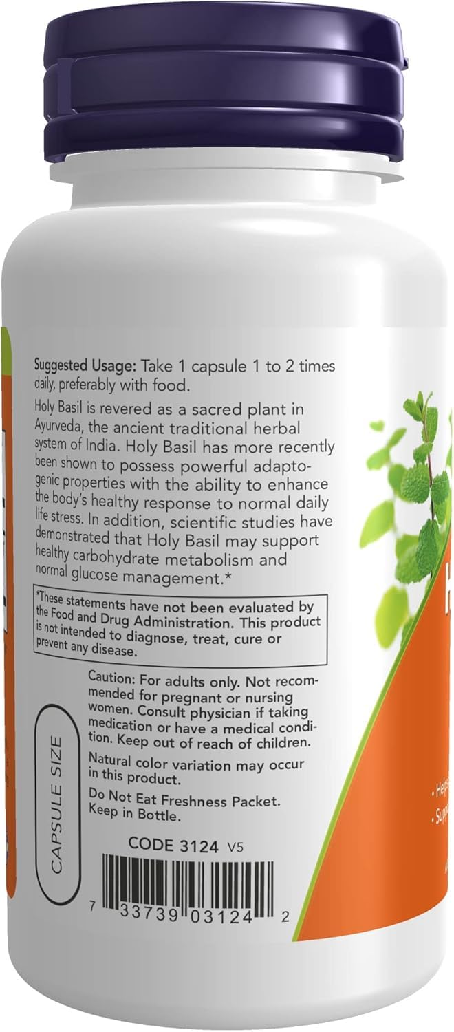 Natural stress relief Holy Basil capsules