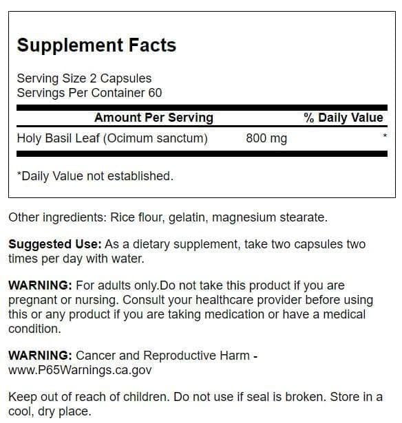 natural stress relief Holy Basil
