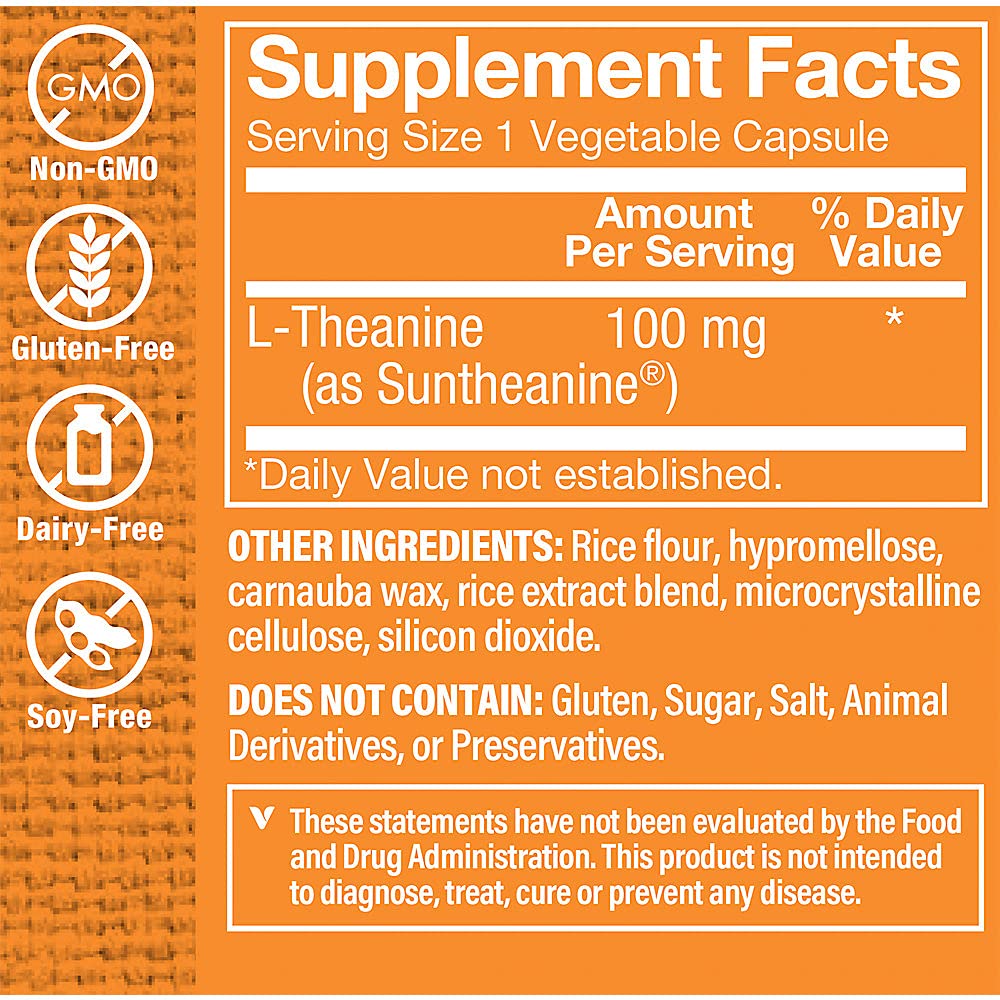 Natural stress relief L-Theanine supplement