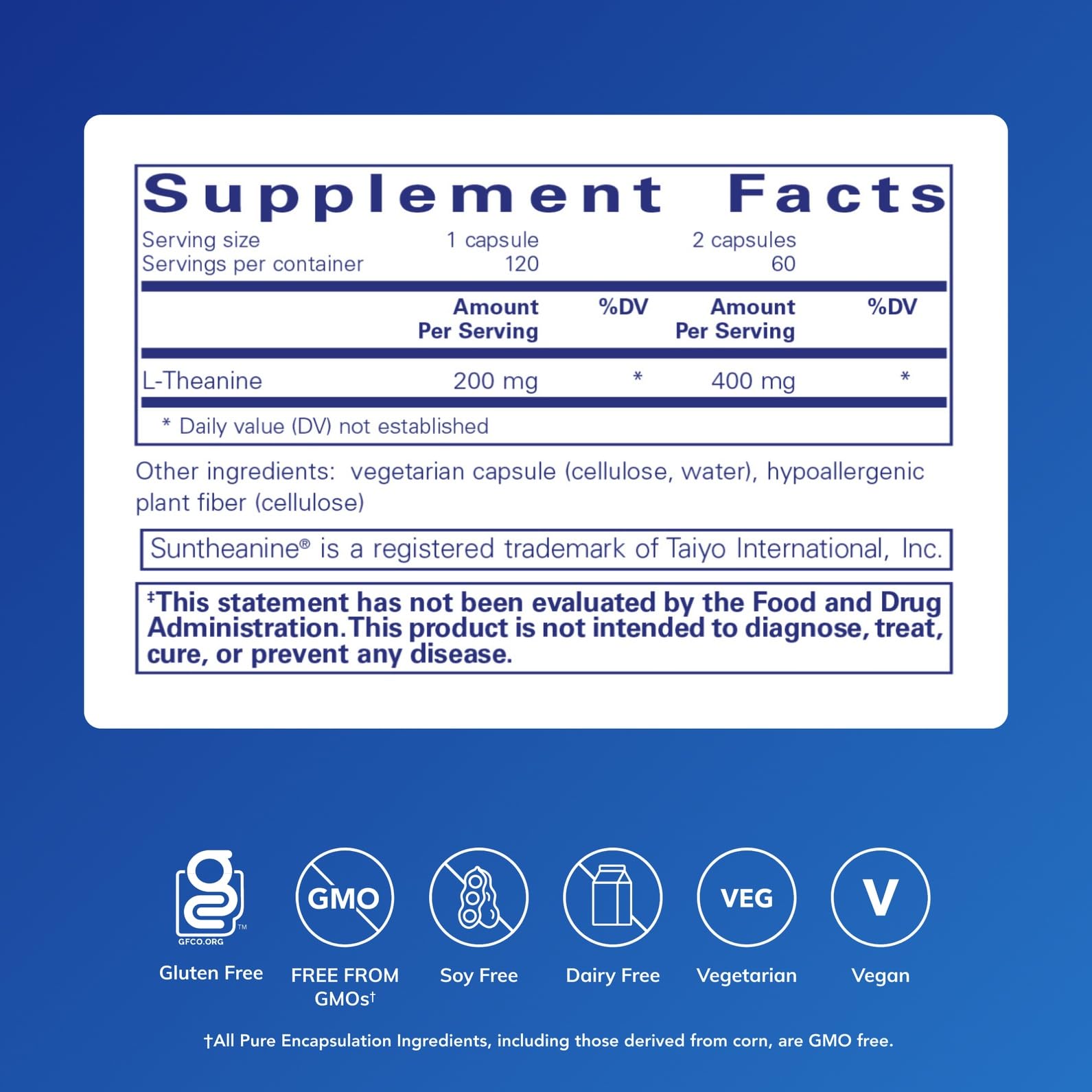 Natural stress relief L-Theanine supplement