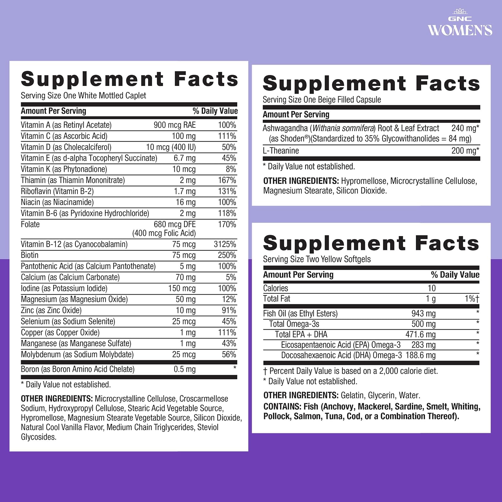 Natural stress relief multivitamin for women