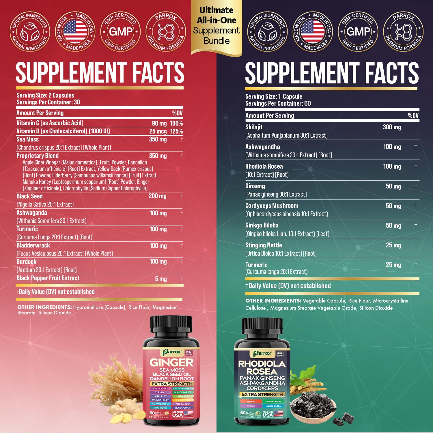 Natural stress relief multivitamins bundle